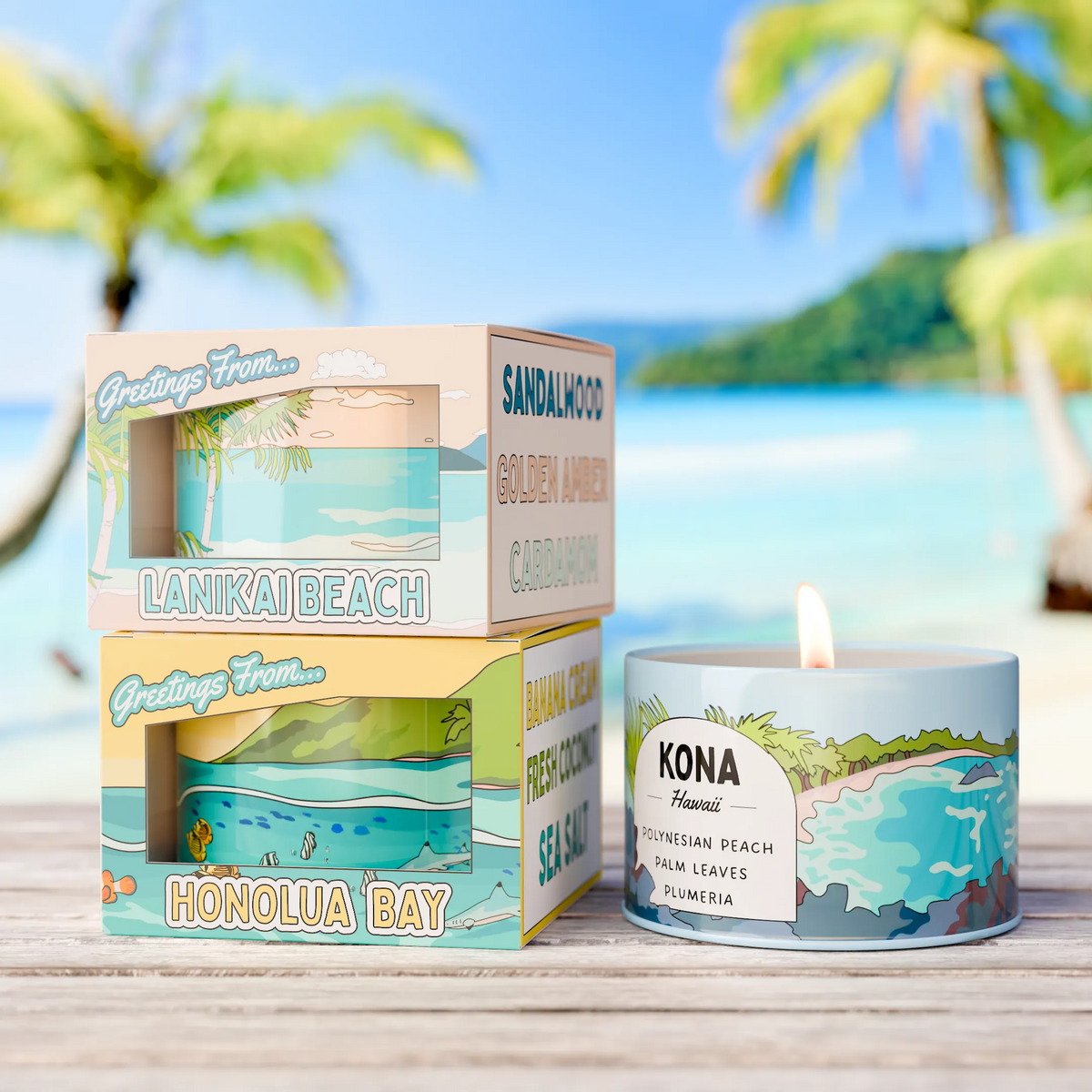 Waikiki Beach, Oahu 📍 8oz Candle – Postcards