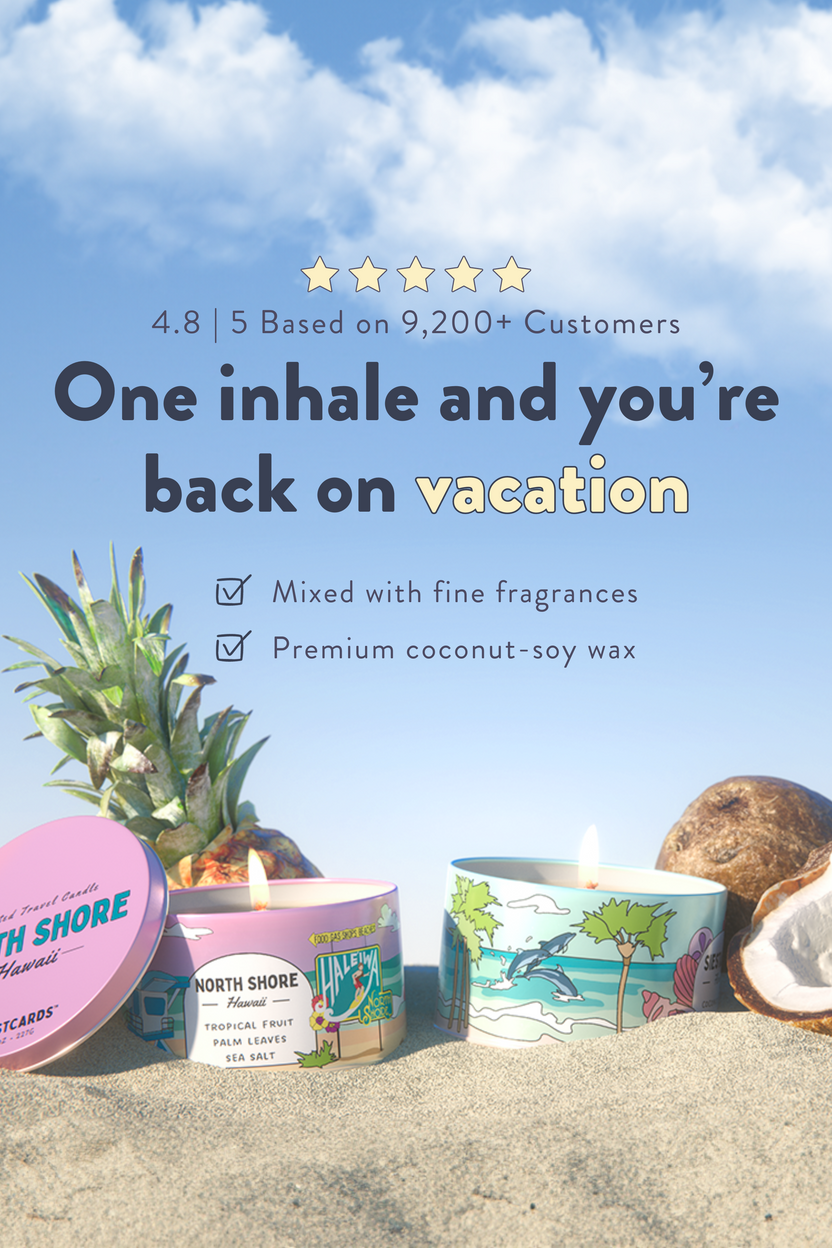 Postcards™ 📍 Candles Inspired by Vacation