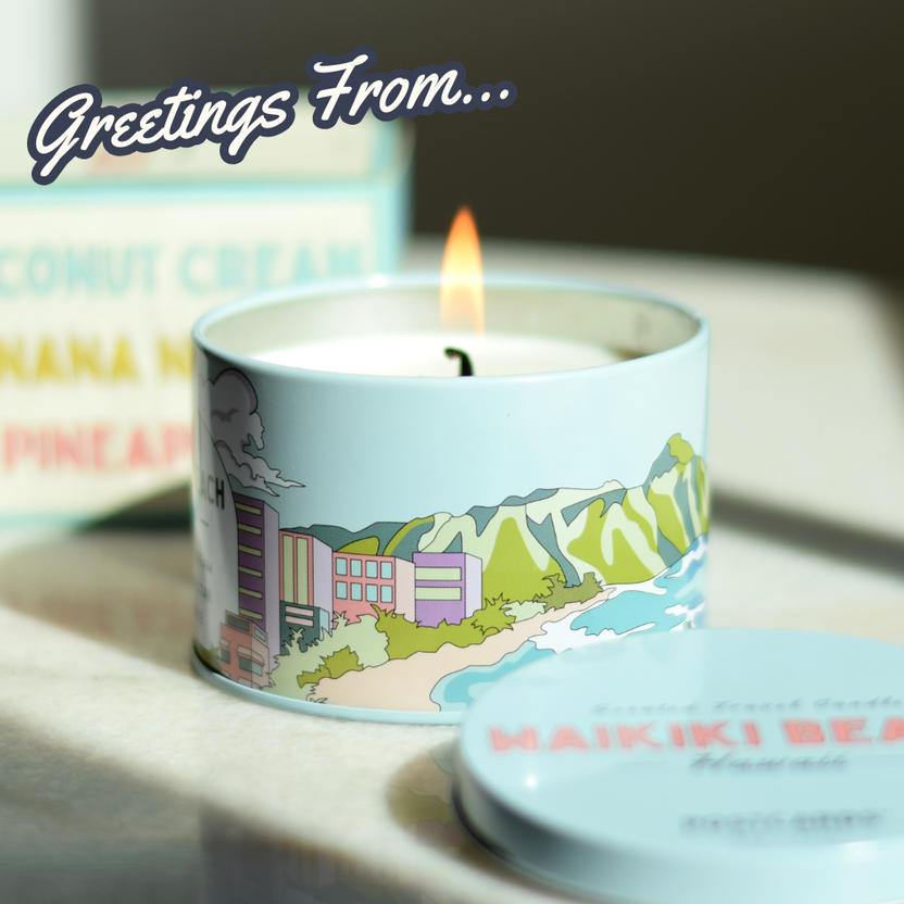 Waikiki Beach, Oahu 📍 8oz Candle – Postcards